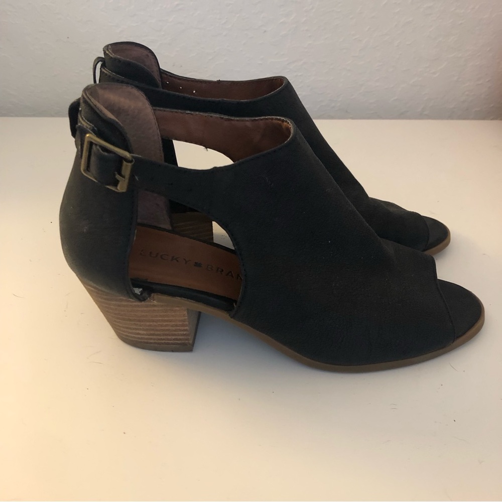 Lucky Brand Barimo Open Toe Booties - Gem